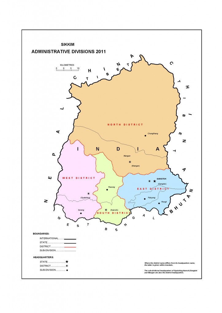 High Resolution Map of Sikkim [HD] - BragitOff.com