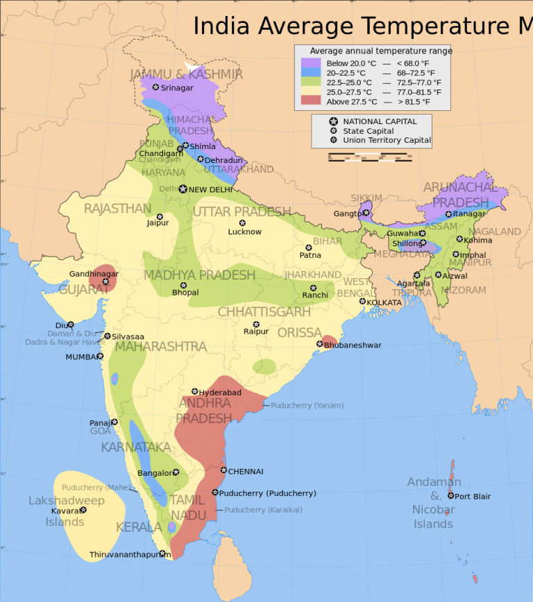 India-Annual-Temperature-Map - BragitOff.com