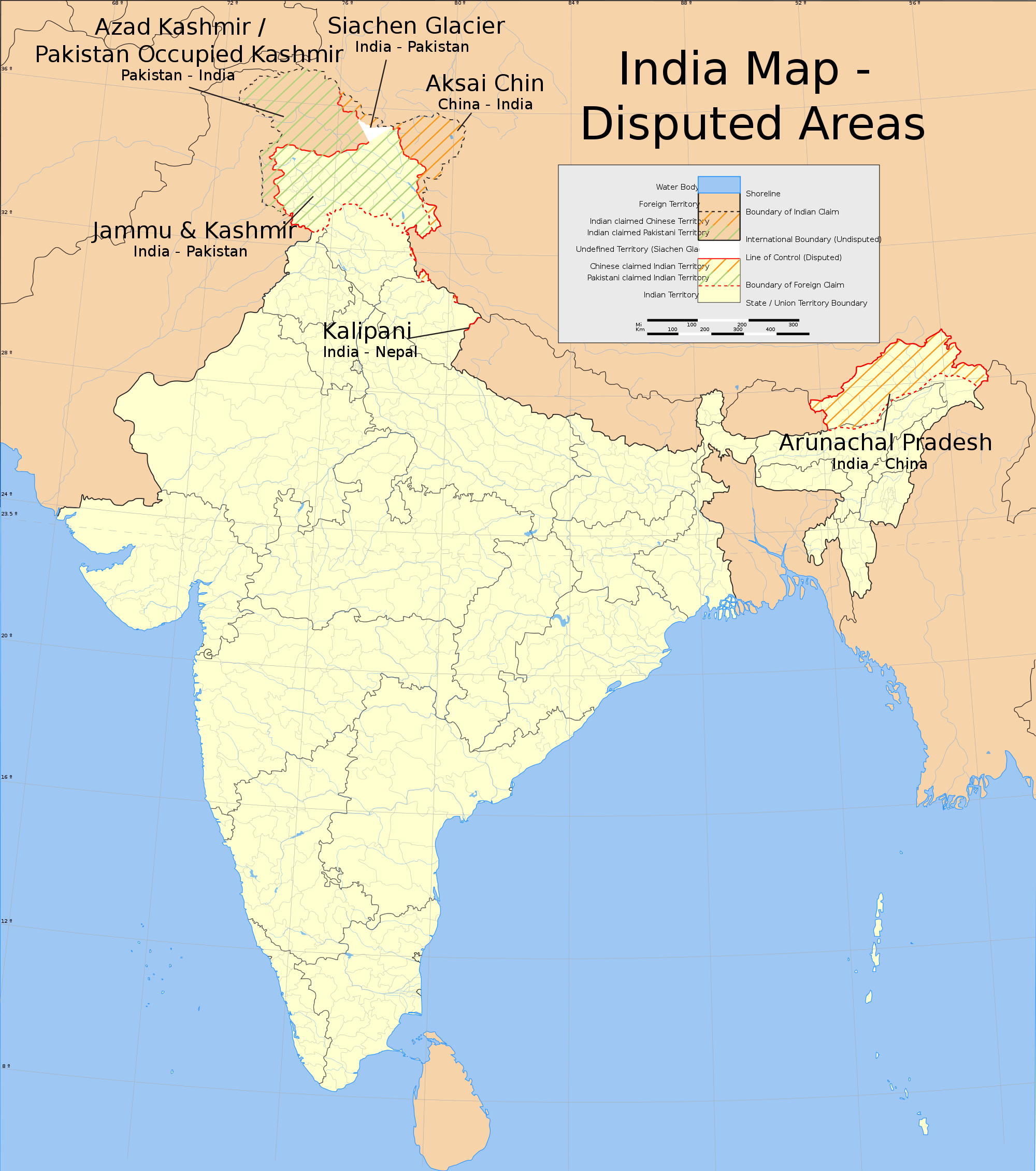 India-Disputed-Areas-Map - BragitOff.com