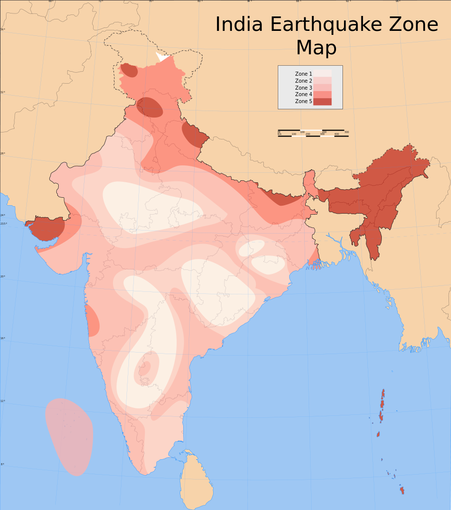 India-Earthquake-Zone-Map - BragitOff.com