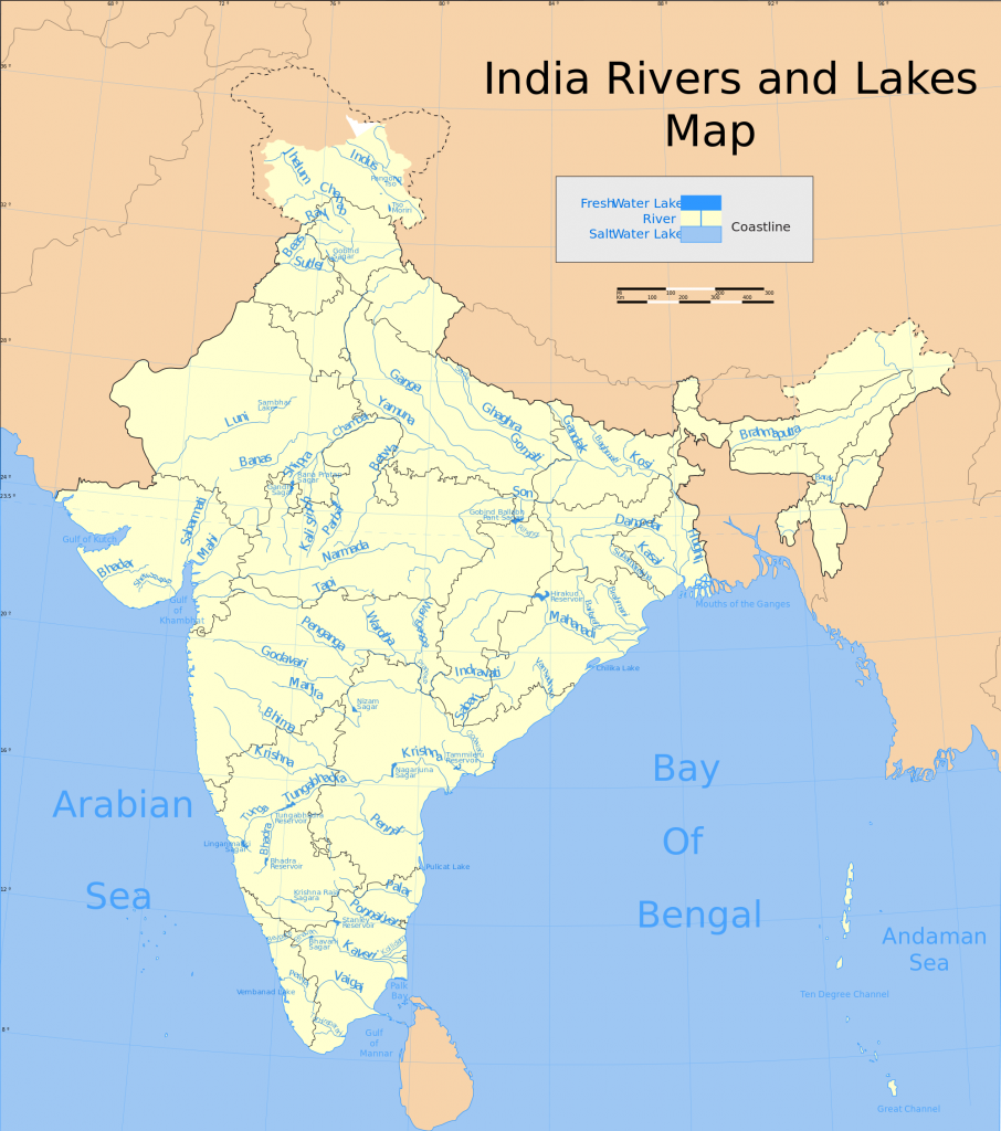 India-Rivers-and-Lakes-Map - BragitOff.com