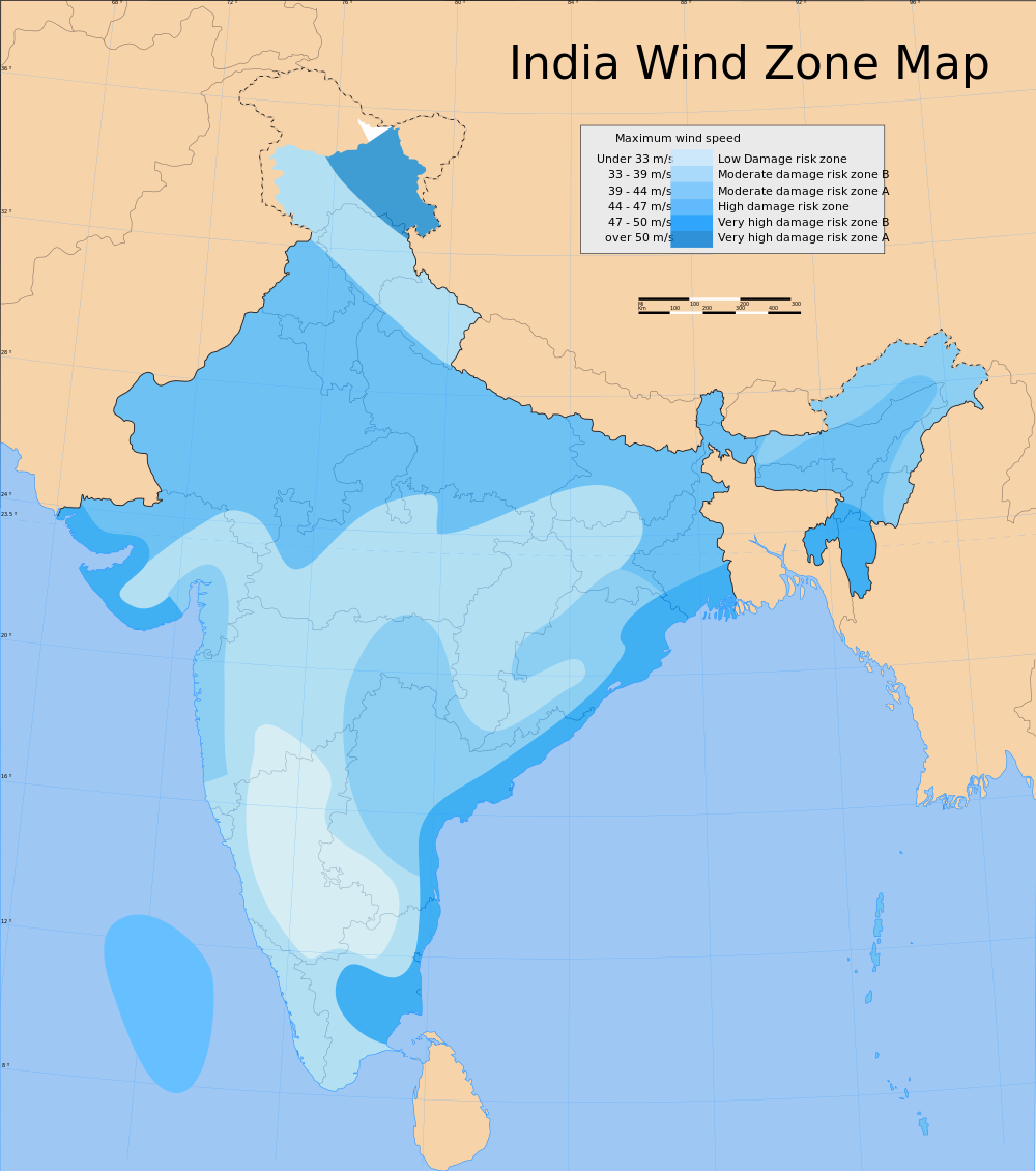 Wind Zone Map Of India Wind Zone Map Of India