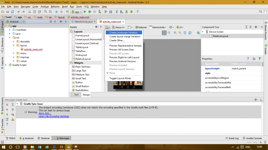 alternate layout for background android studio 2 - BragitOff.com