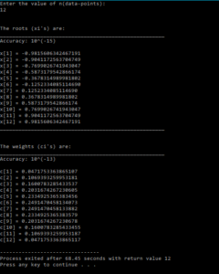 Determining Roots of Legendre Polynomials and their weights for ...