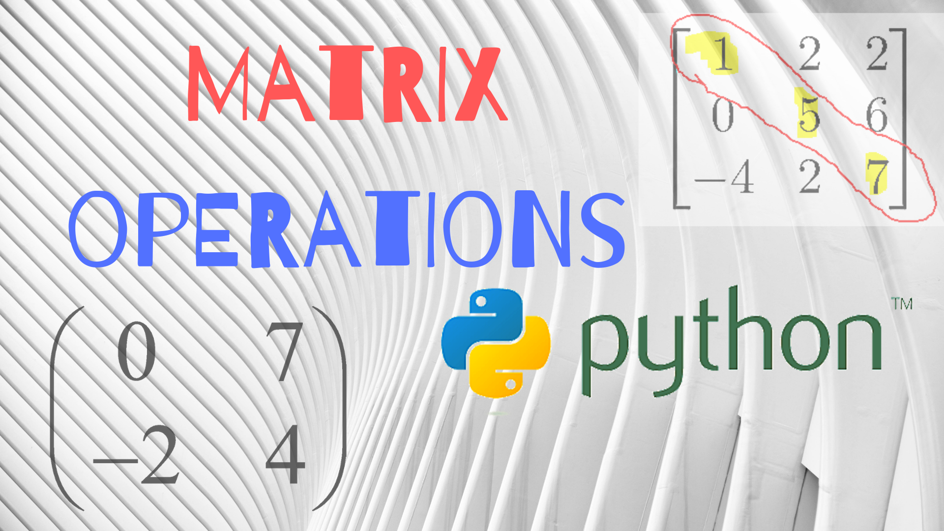 Matrix Operations In Python Using Scipy Bragitoff