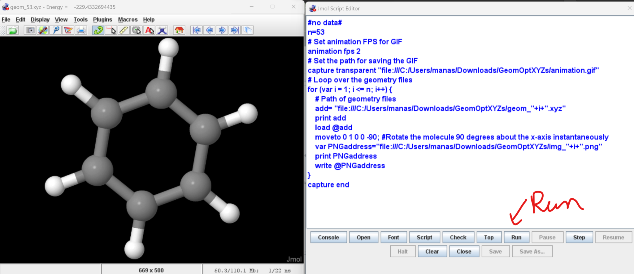 Creating Molecular Animations as Movies or GIFS using Jmol and FFmpeg - BragitOff.com